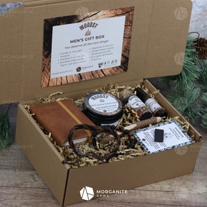 Men Care Package, Woodsy Gift Box, Gifts for Him, Self Care for Men ...
