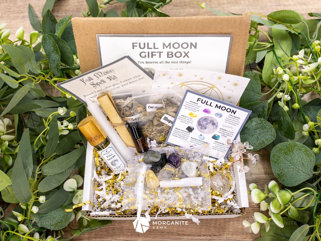 Full Moon Gift Box | Full Moon Ritual Intention Set, Crystals, Candles ...