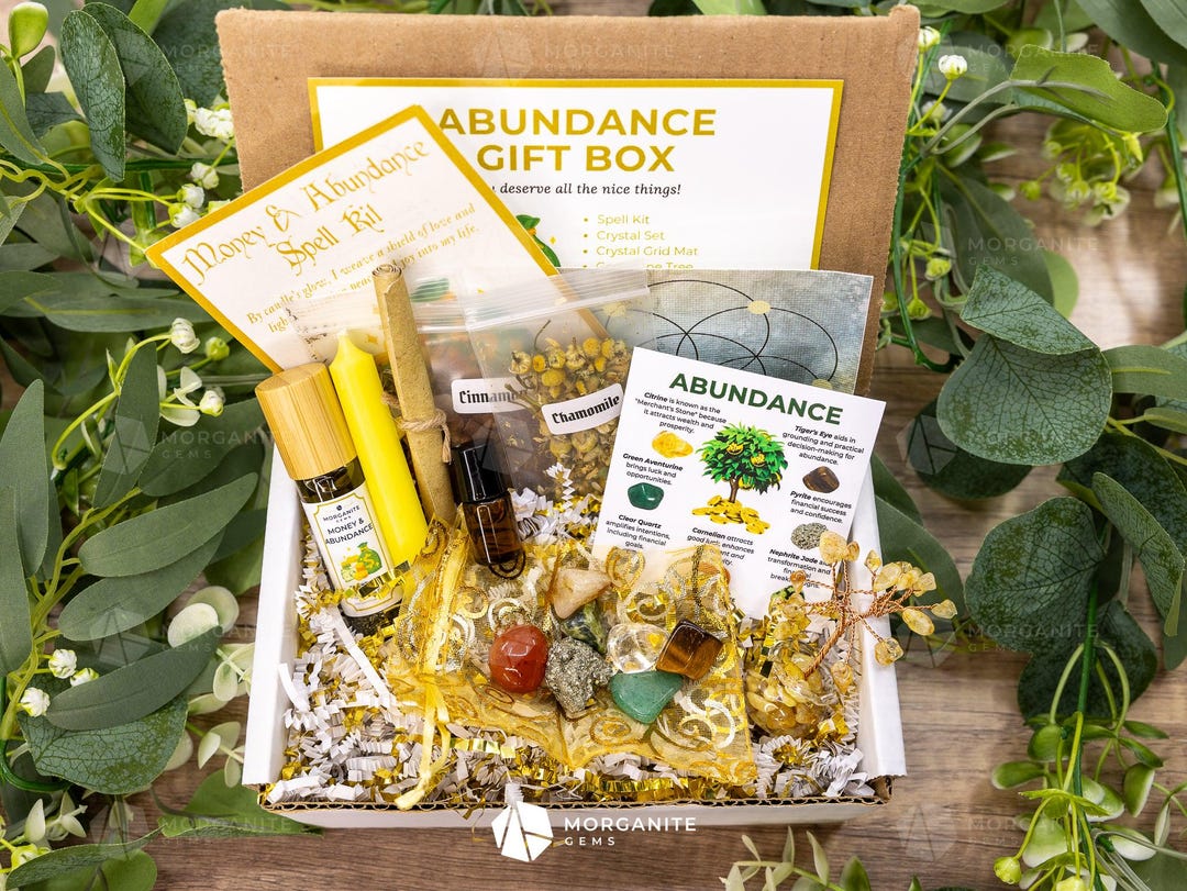 Abundance Gift Box: Ritual Set With Crystals, Candles for Intentions ...