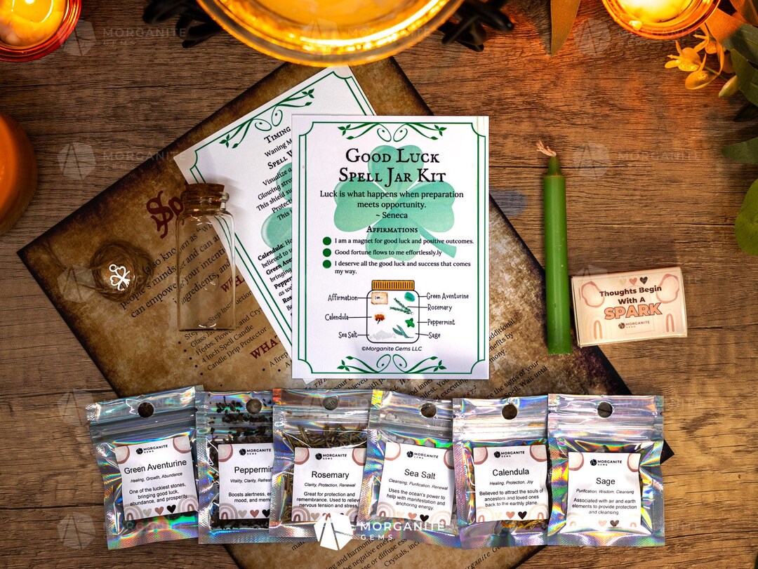Good Luck Spell Jar Kit - Manifest Luck Attract Good Luck Magic - Luck ...