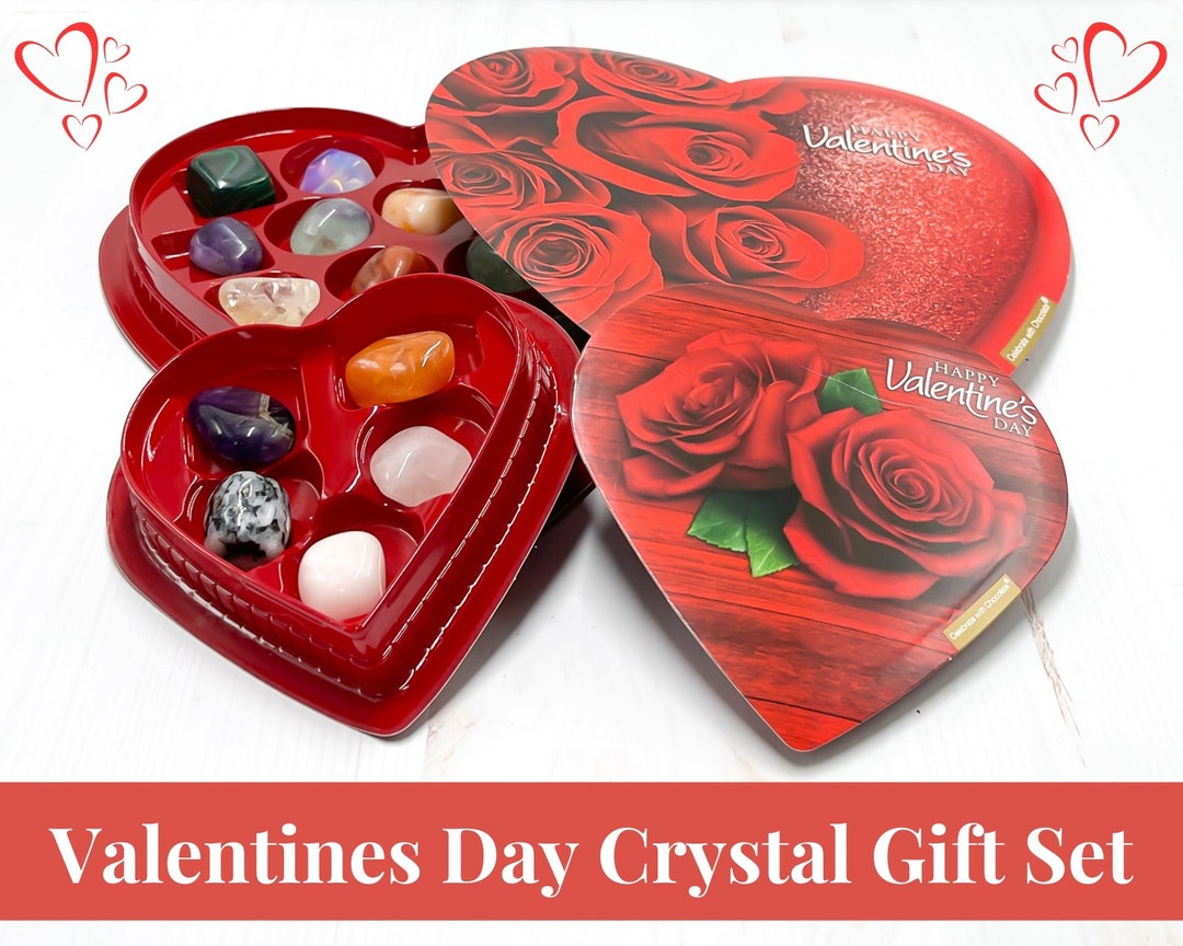 Valentines Day Crystal Mystery Box Valentines Day Heart Shaped Crystal Box Crystals for Love ...