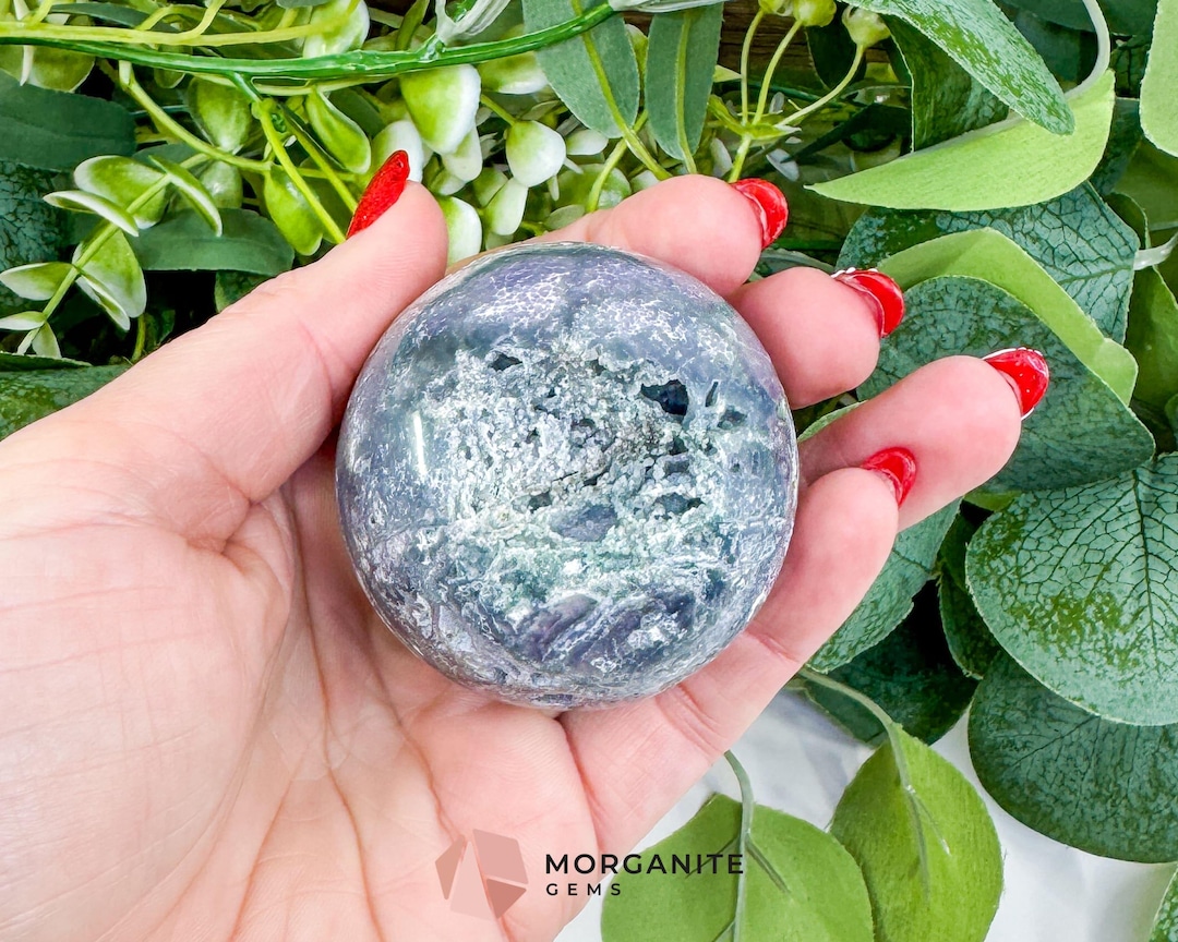 Grape Agate Sphere No. 4 (55mm) – Extra Large 7oz Purple & Green ...