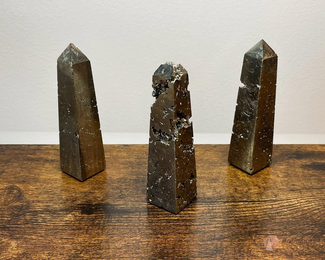 Pyrite Tower Obelisk Point | Genuine Fool's Gold Mineral Crystal ...