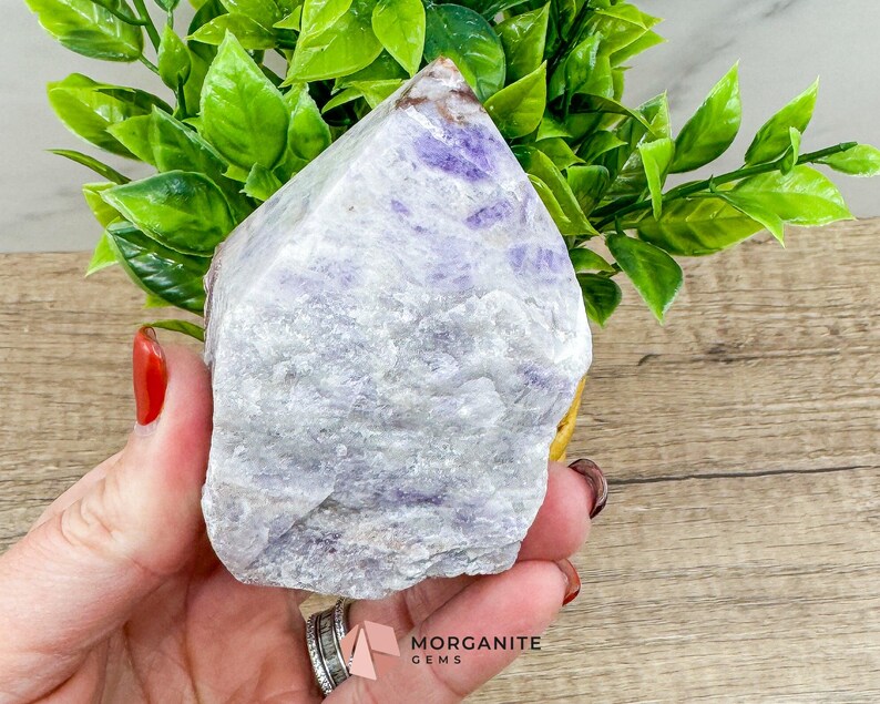 Amethyst Crystal Point: Half Rough Cut Base, Healing Stone - Etsy UK