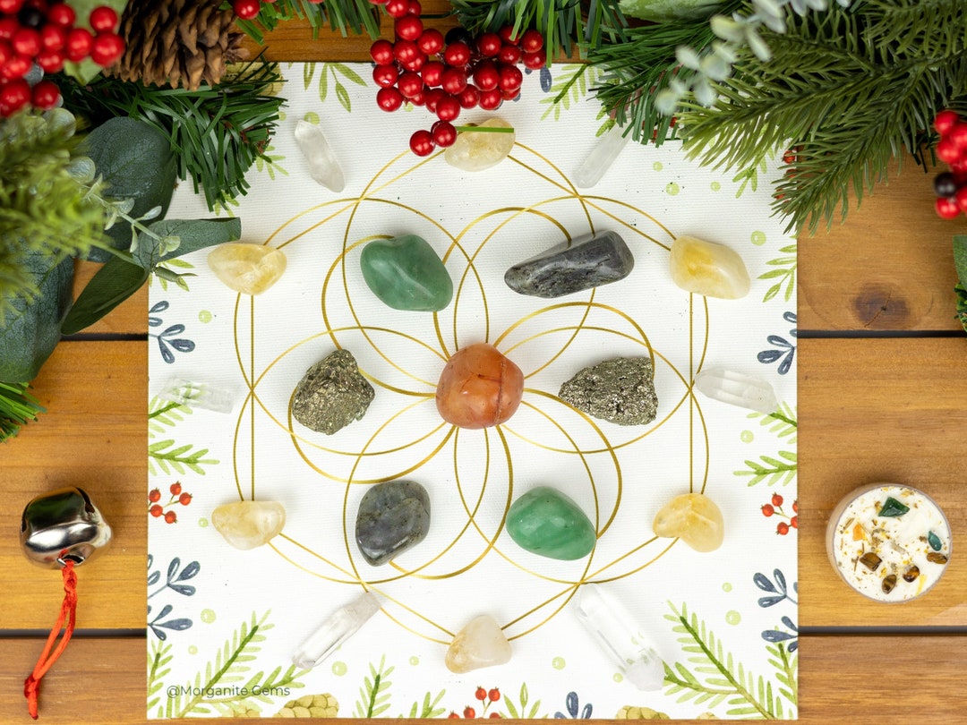 Yule Crystal Grid Set | Crystals for Yule | Yule Crystals | Yule Ritual ...