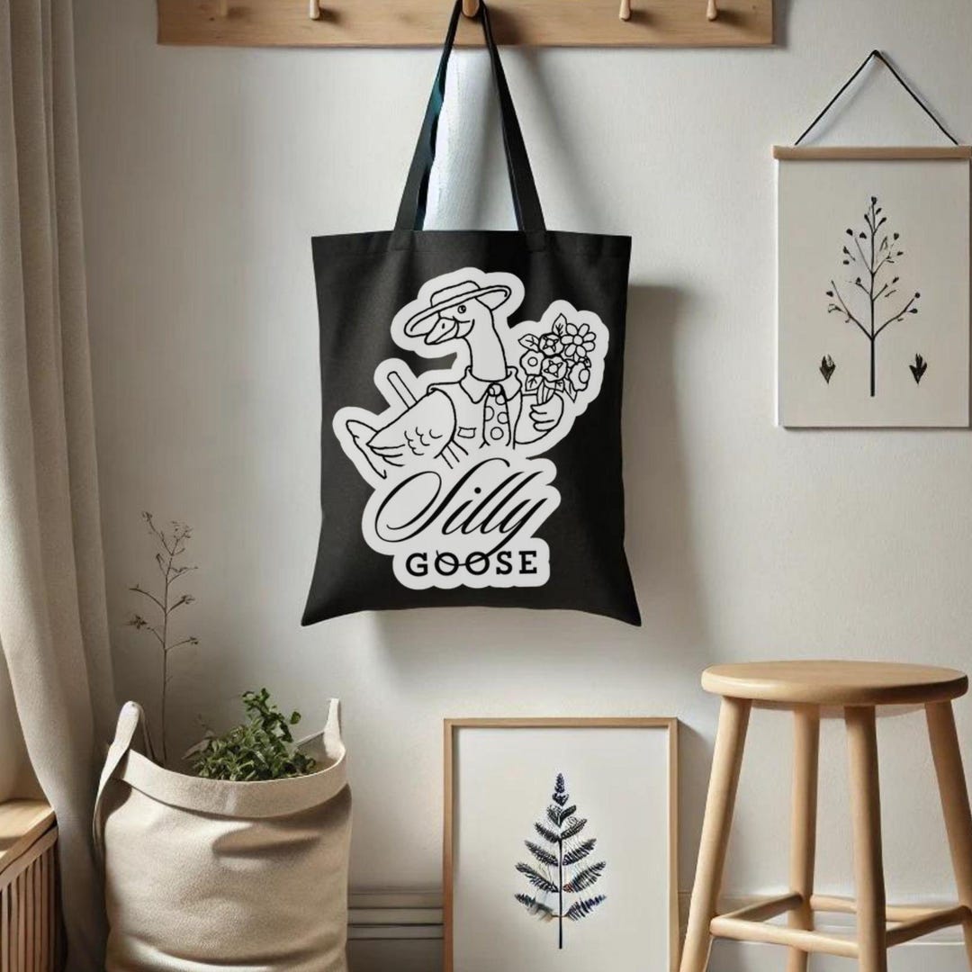 Silly Goose Tote Bag - Funny Goose Bag - Silly Goose Tote - Cute Animal ...