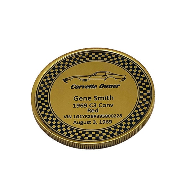 C3 Corvette Owner Brass Coin corvette C3 Gift Collectible Brass Coin ...