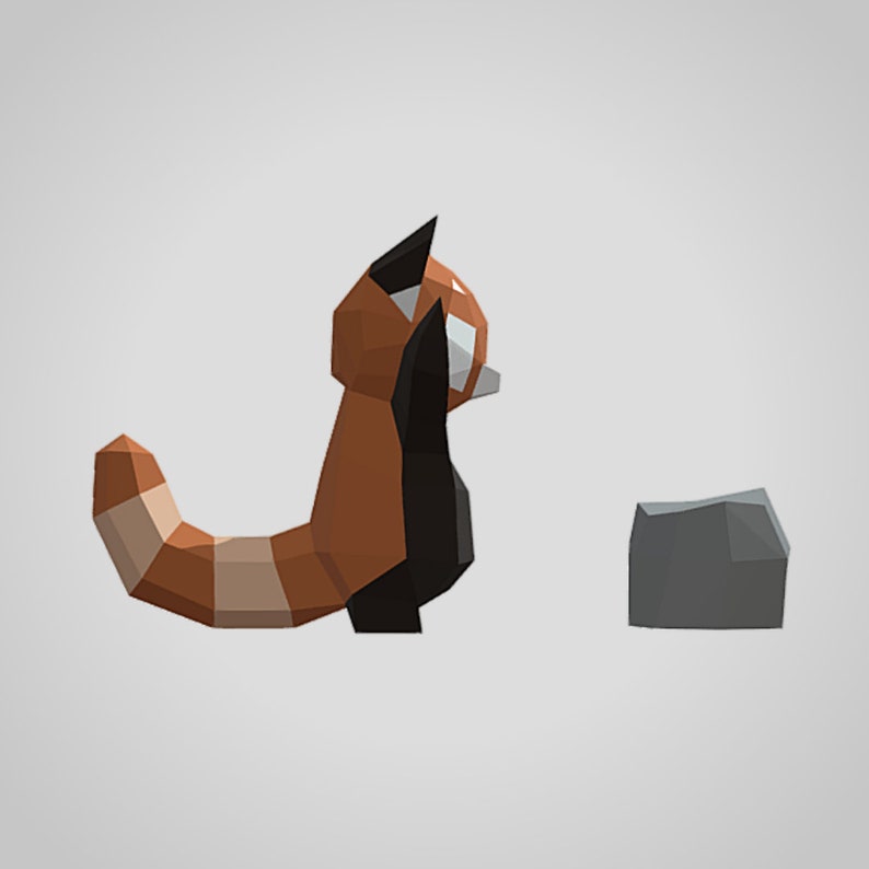 Red Panda Papercraft / Panda Rojo Modelo de Papel / Plantilla PDF ...