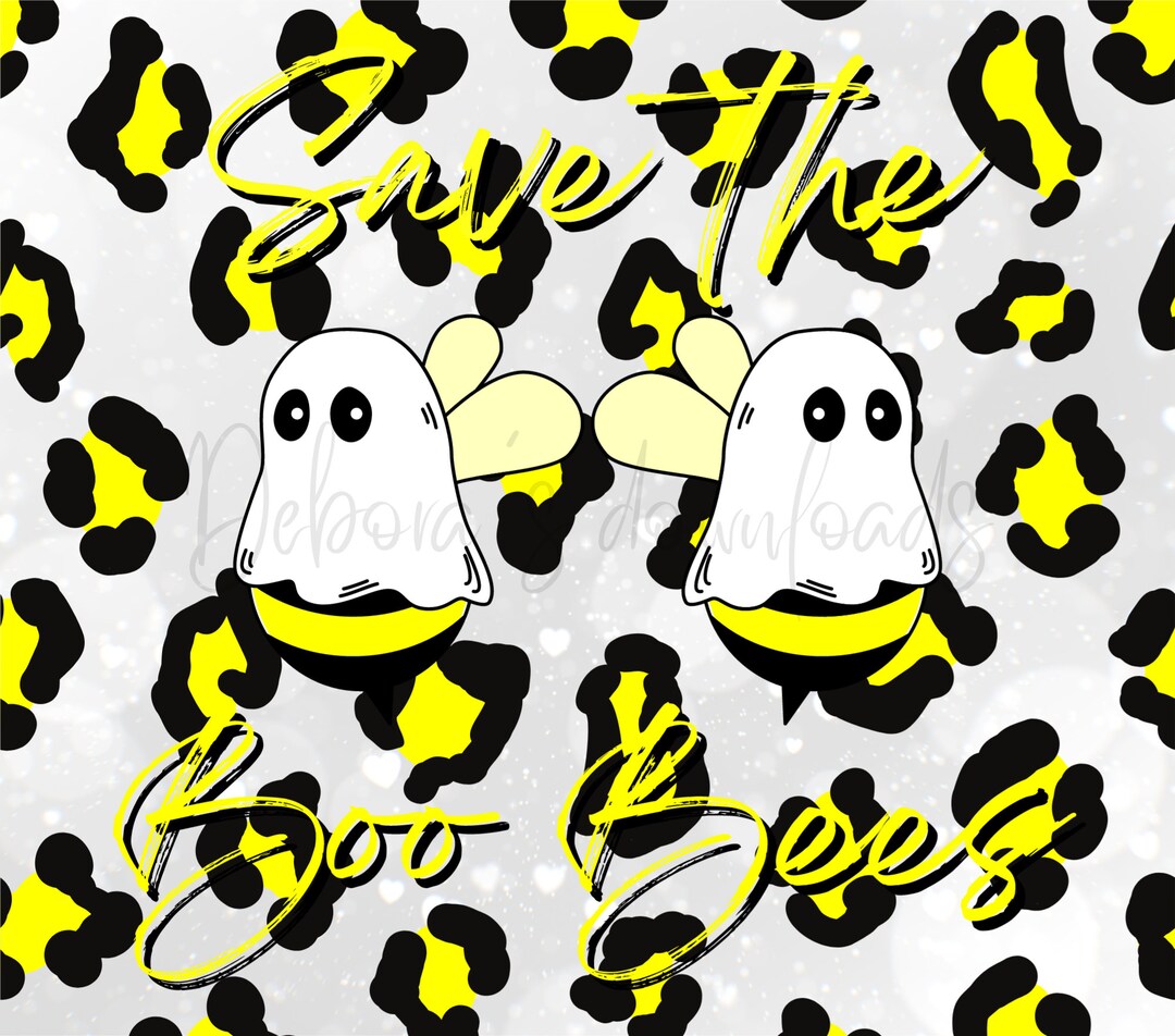 Save the BOO BEES, Leopard Print, Bumble Bees, Ghost Tumbler, 20oz ...