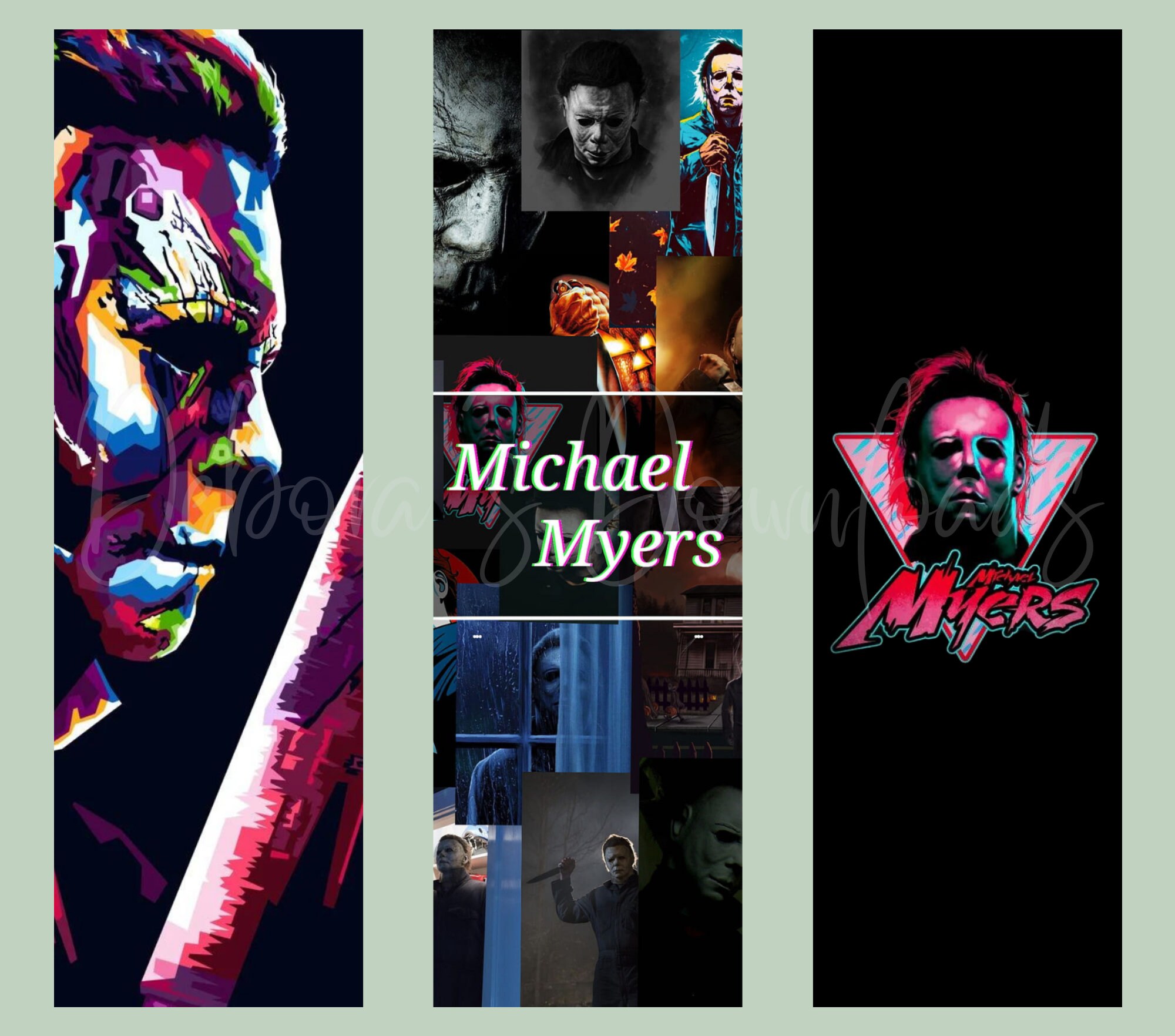 Michael Myers Pen Wrap Set, 3 Pack Bundle, Epoxy Pen Wraps, Digital PNG ...