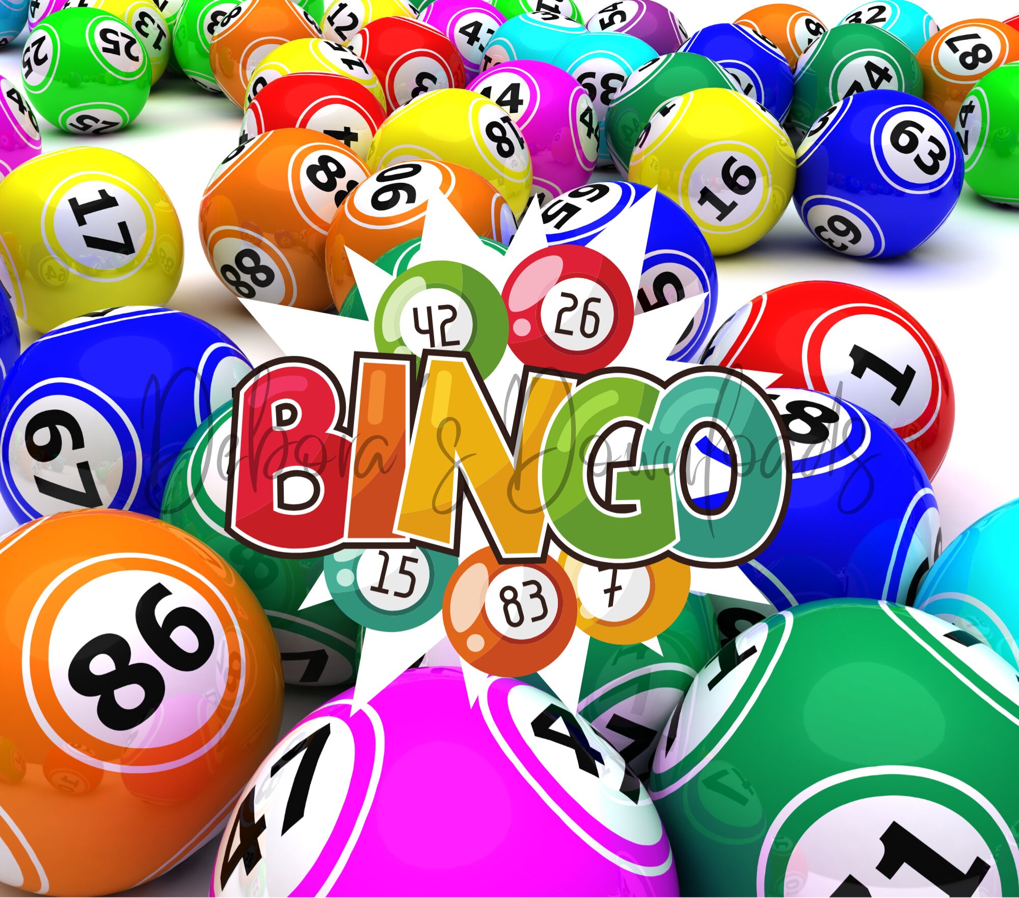BINGO Bingo Balls Primary Colors 20oz Skinny Tumbler Wrap Etsy