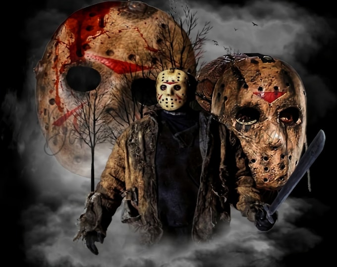 Smokey Jason, Mask Collage, Horror Slasher, 20oz Skinny Tumbler Wrap ...