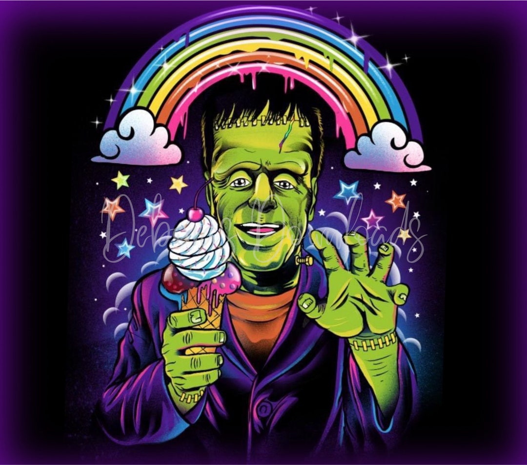 Rainbow Frankenstein, Cute, Halloween, 20oz Skinny Tumbler Wrap ...