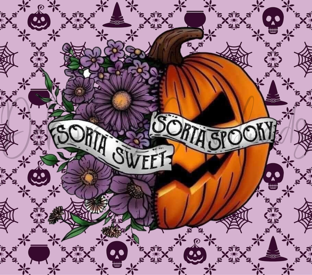 Sorta Sweet Sorta Spooky, Halloween Tumbler Design, 20oz Skinny Tumbler ...