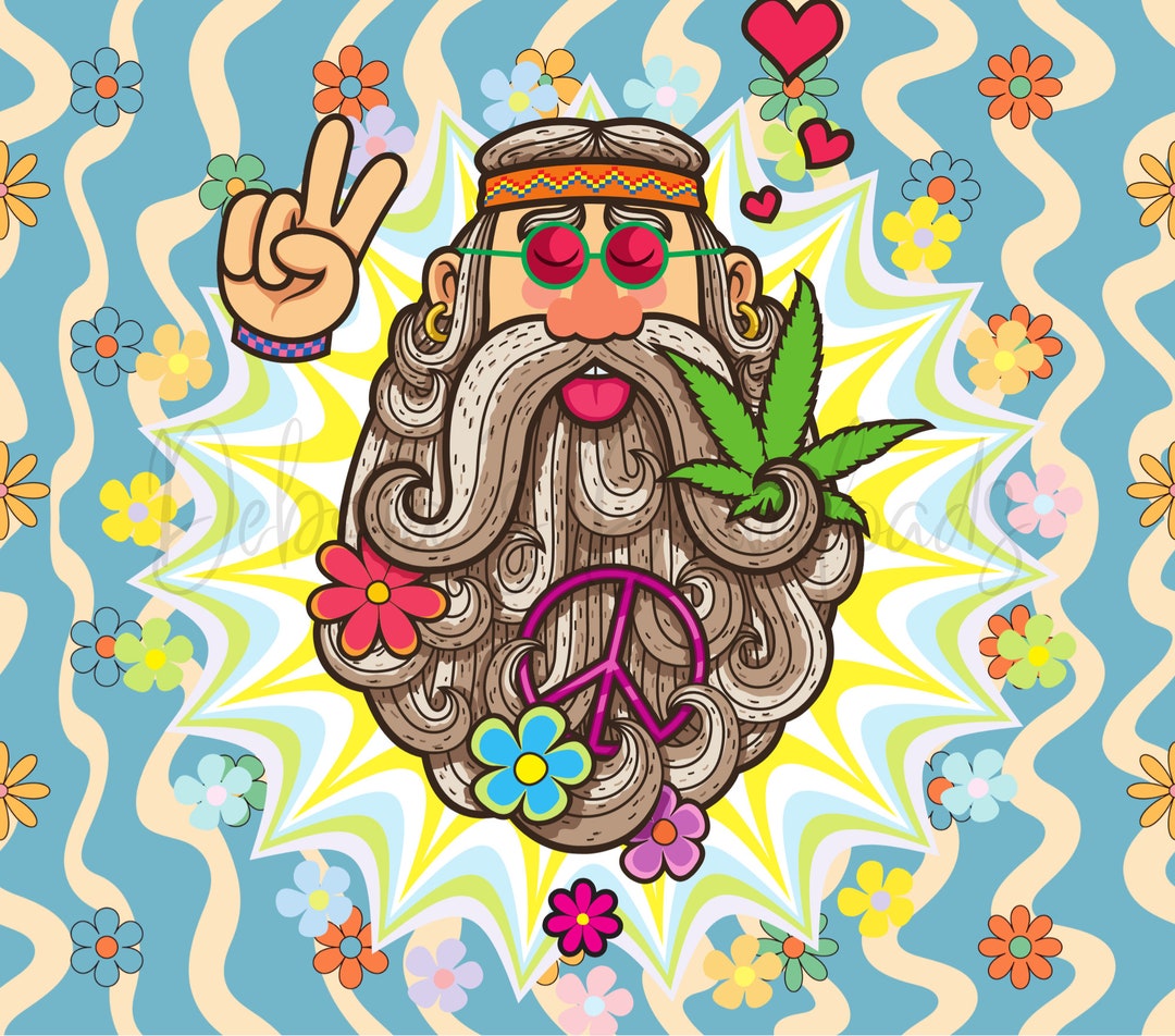 Hippie Man, Groovy Guy, Herbal Scientist, 20oz Skinny Tumbler Wrap ...