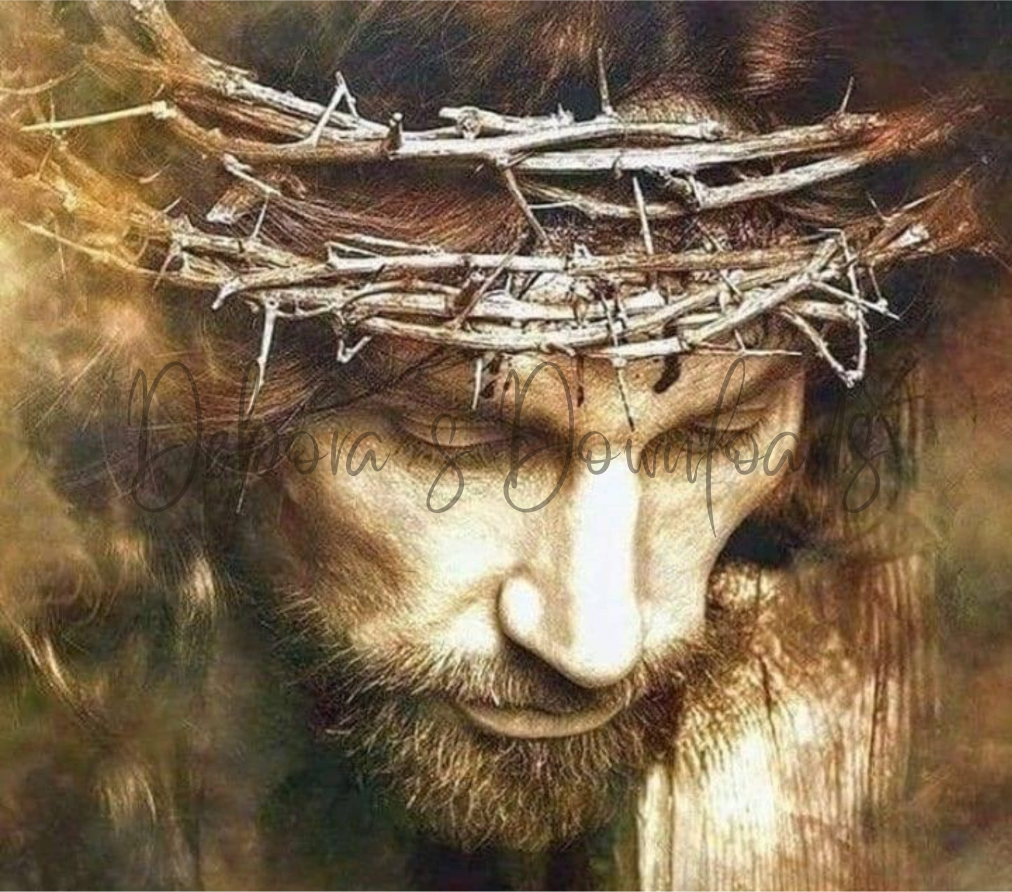 Thorned Crown, Jesus Christ, Religious, 20oz Skinny Tumbler Wrap ...