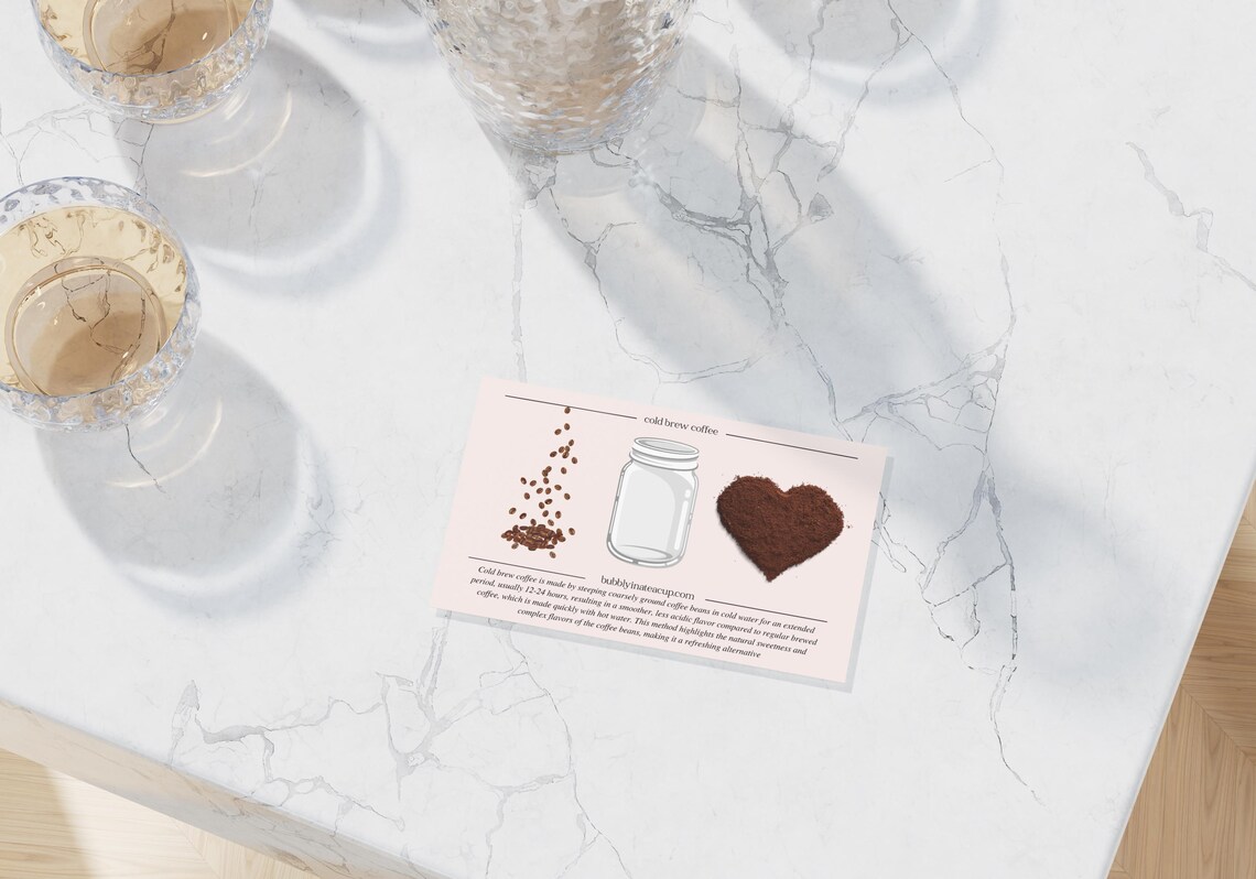 Printable Cold Brew Coffee Recipe Card | Easy DIY Instructions ...