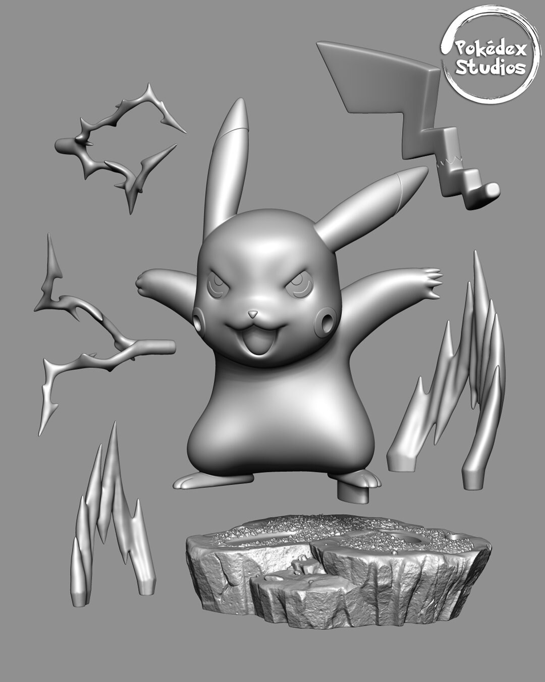 Pikachu STL Pokedex Studios Pokemon STL Archivo Digital - Etsy México