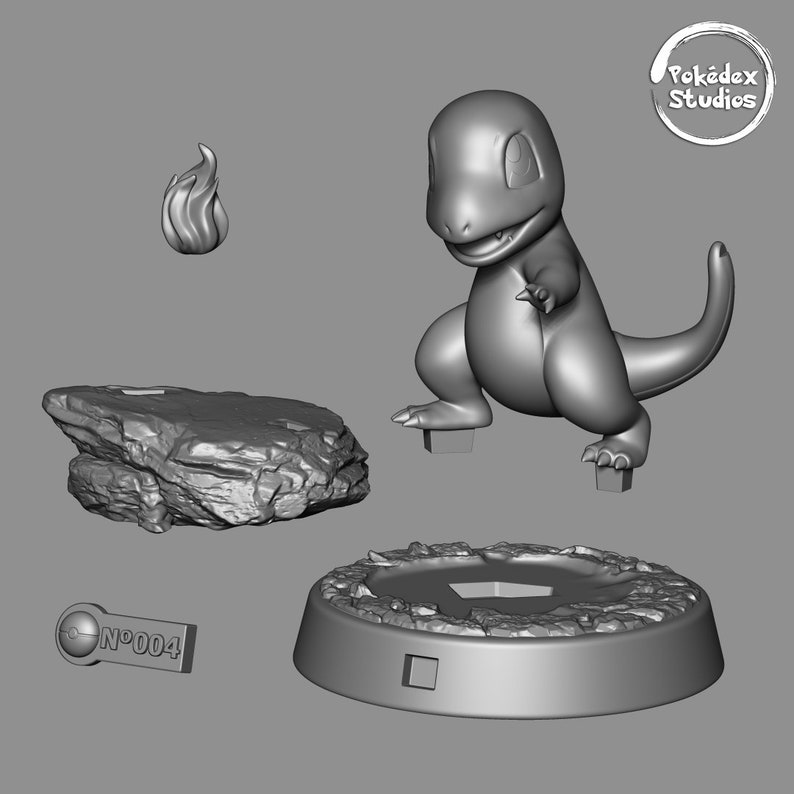 Charmander STL Pokedex Studios Pokemon STL digital File - Etsy