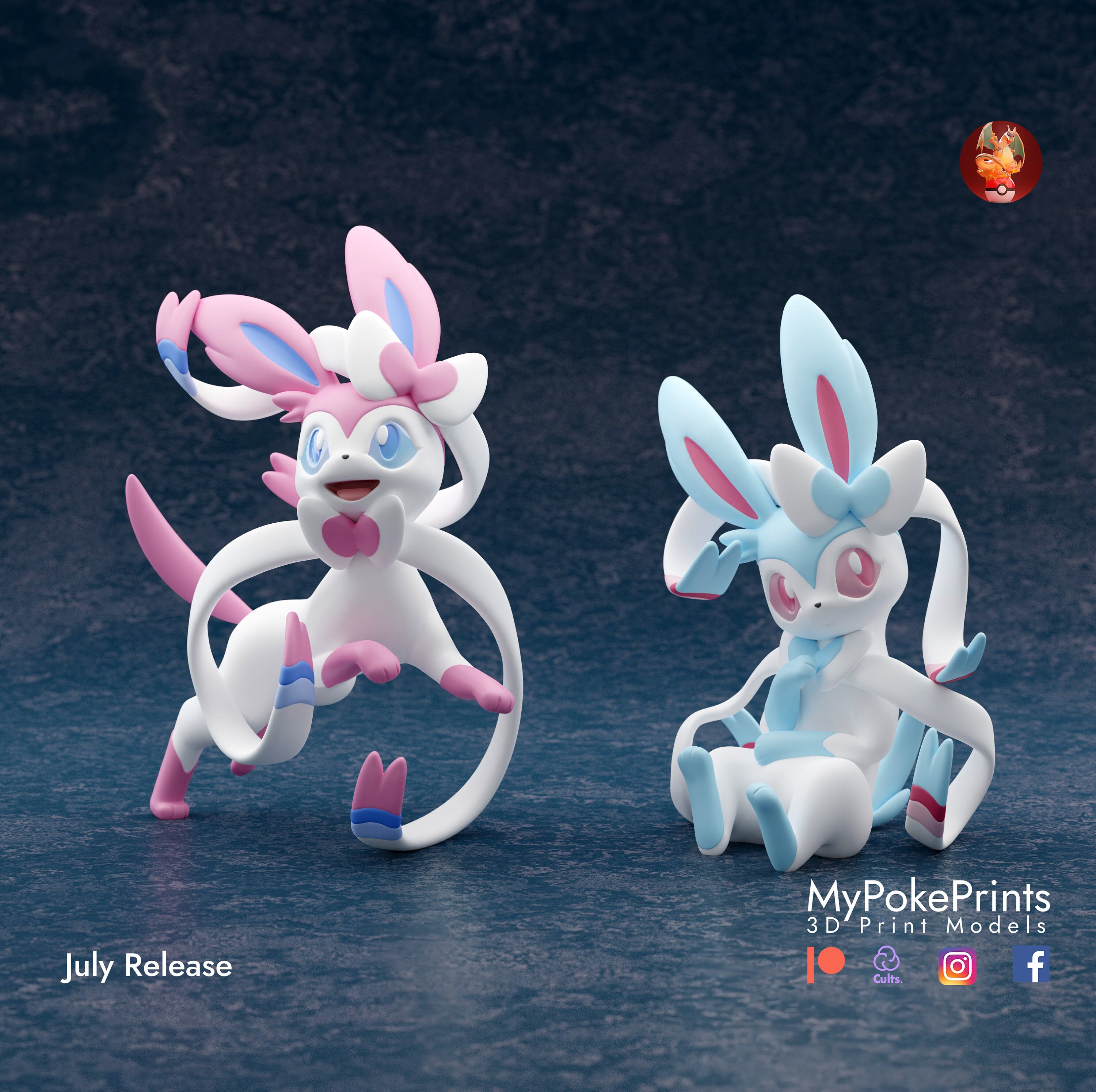 Jumping Sylveon Sitting Sylveon Pokemon Figures Solid Etsy Australia
