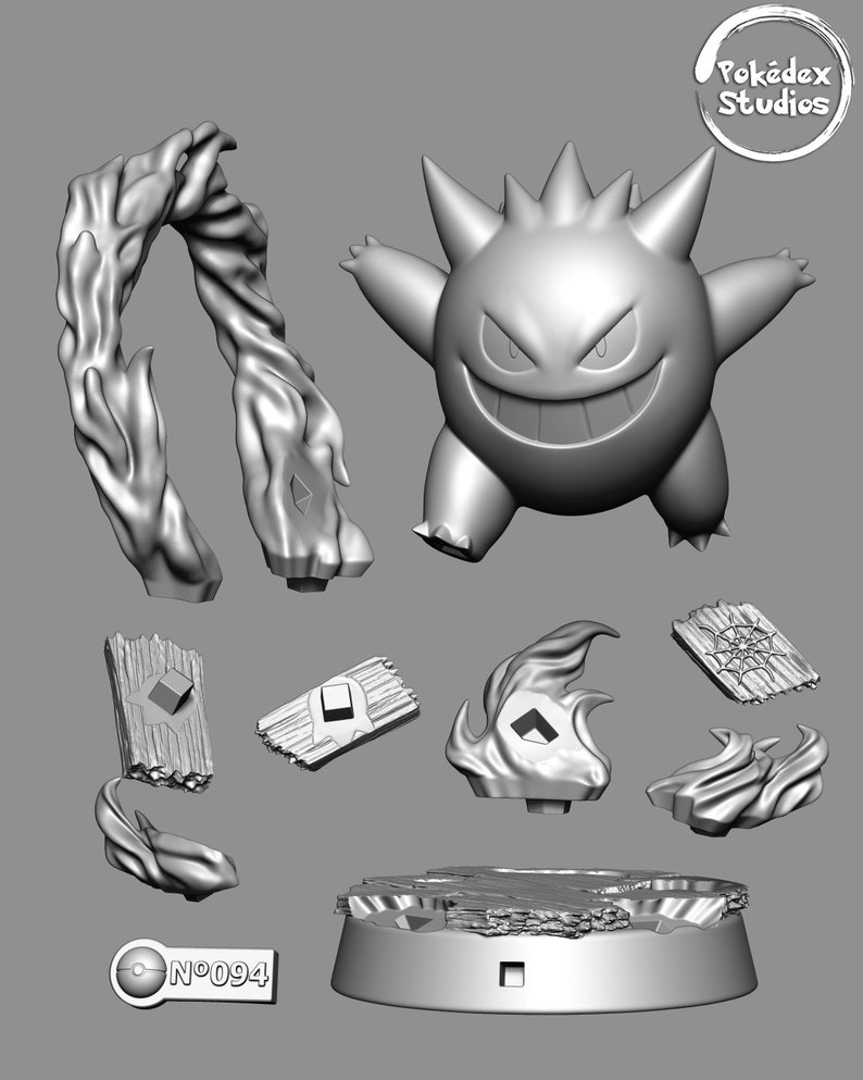 Gengar STL Pokedex Studios Pokemon STL digital File Fan - Etsy Israel