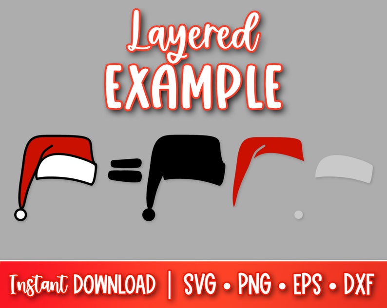 Santa Hat Svg Layered Santa Svg Christmas Svg - Etsy