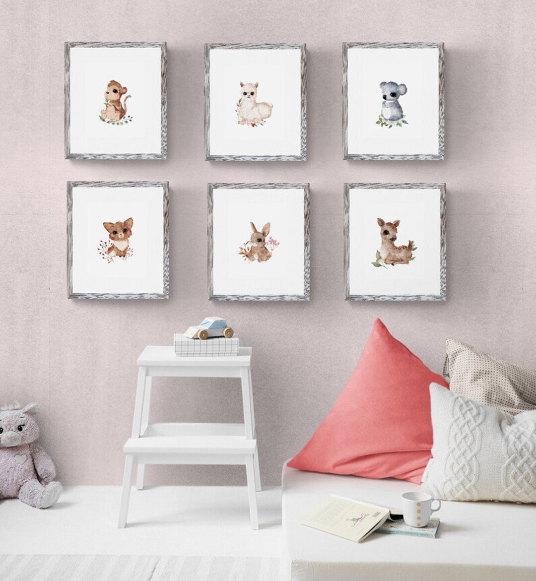 Set of Six Nursery Baby Picture - Picture - Baby Animal - Photograph ...