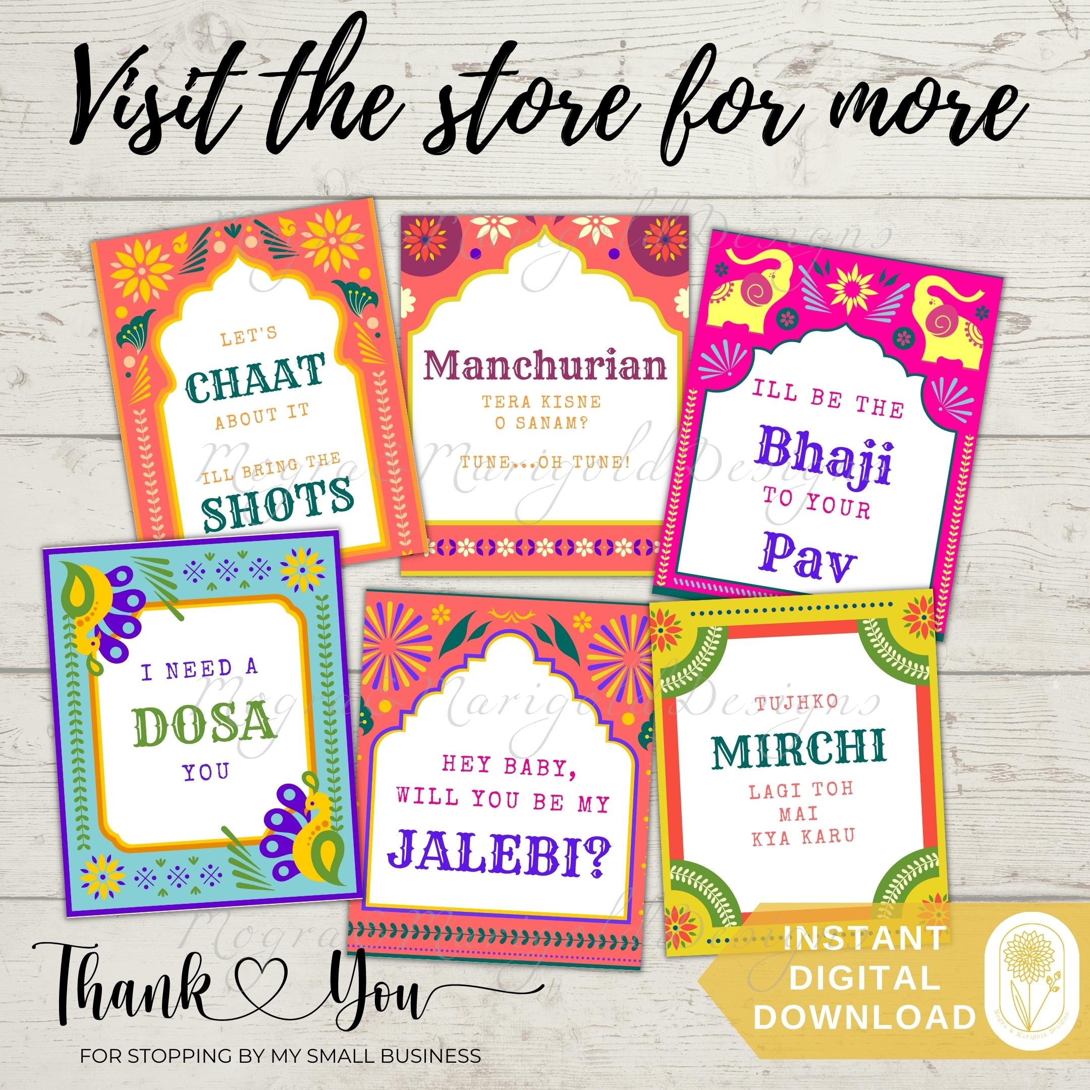 Indian Wedding Food Sign- Wedding Food Signage- Indian Street Food Sign ...