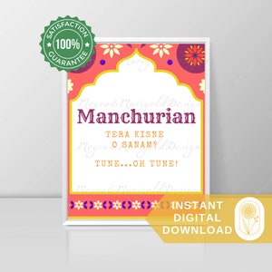 Indian Wedding Food Sign Wedding Food Signage Indian Street Food Sign ...