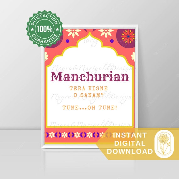 Indian Wedding Food Sign Wedding Food Signage Indian Street - Etsy