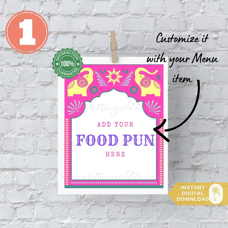 Indian Wedding Food Sign- Wedding Food Signage- Indian Street Food Sign ...