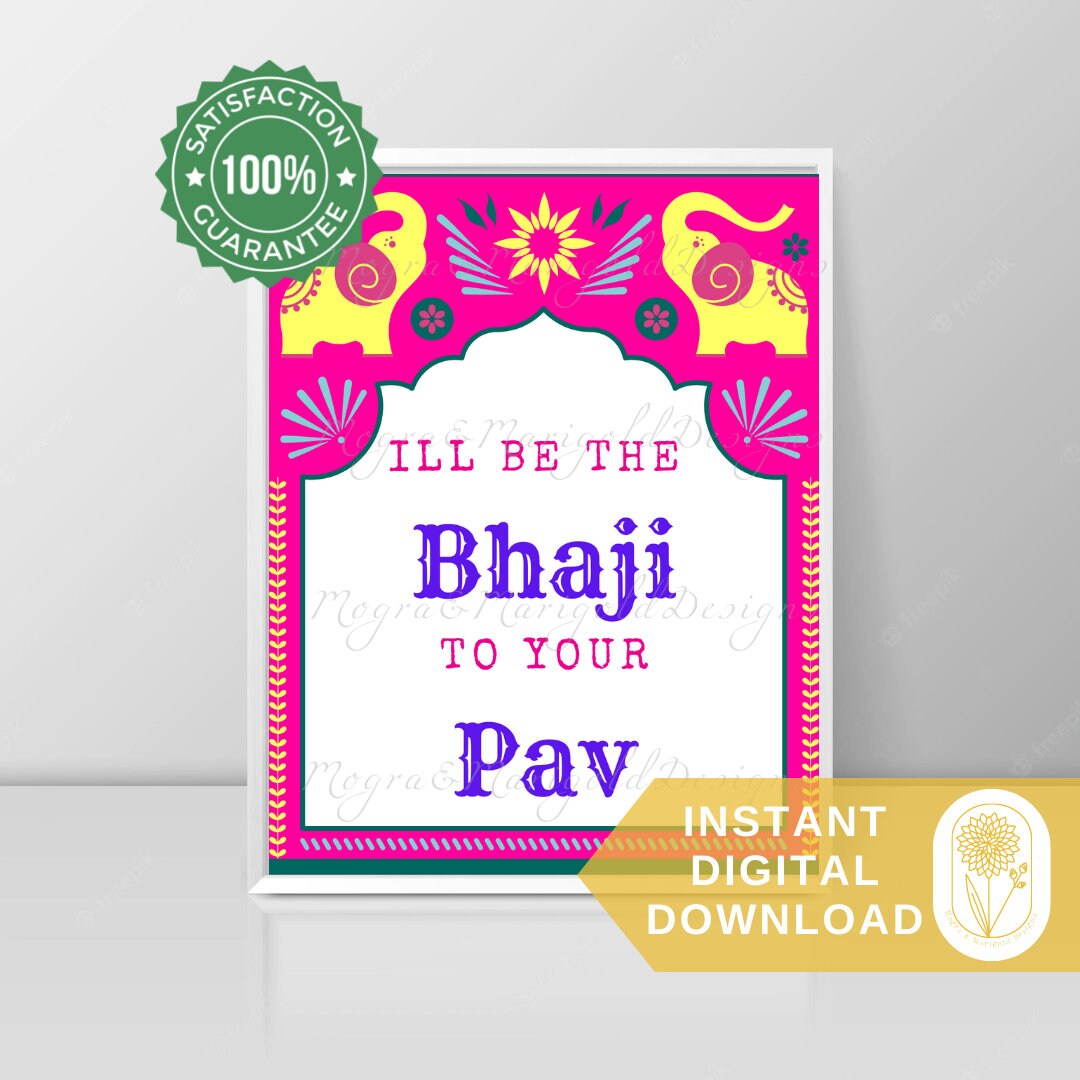 Indian Wedding Food Sign Wedding Food Signage Indian Street Food Sign ...