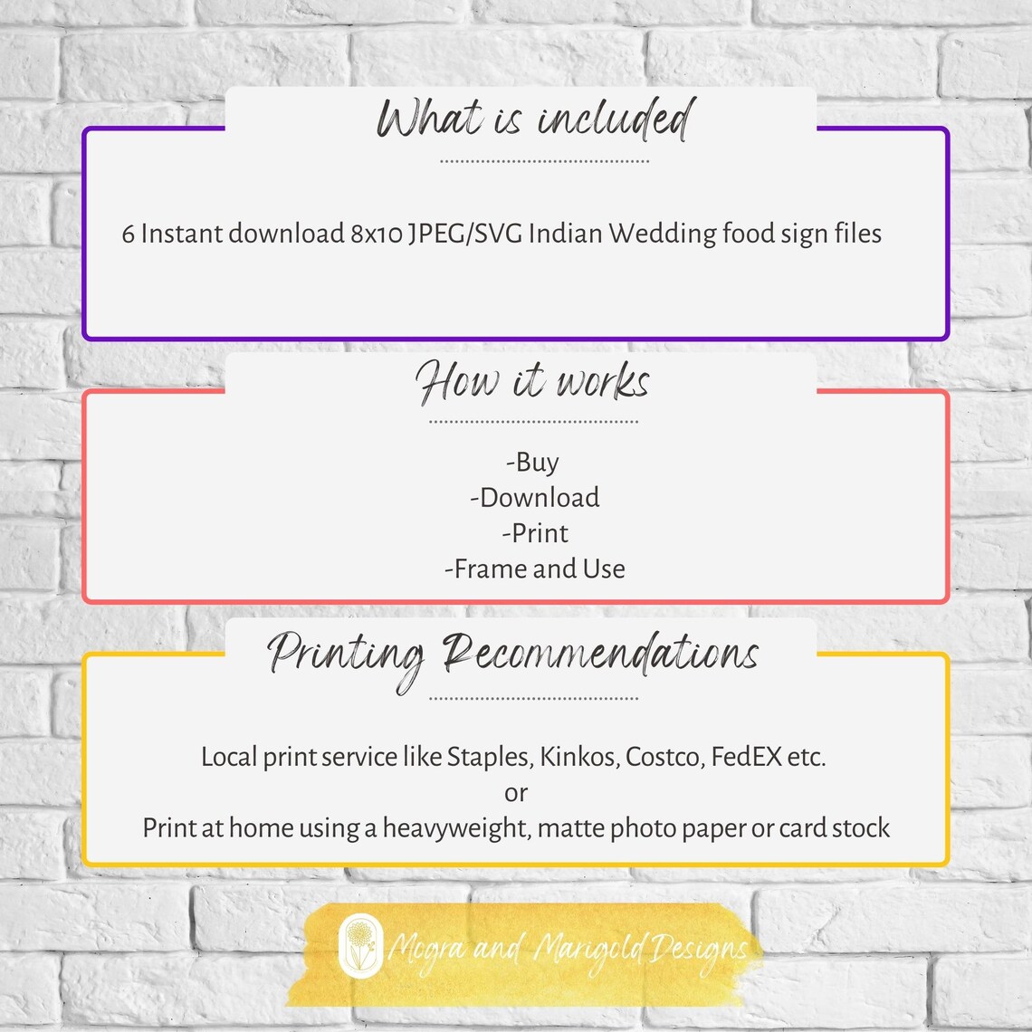 Indian Wedding Food Sign BUNDLE Wedding Food Signage Indian - Etsy