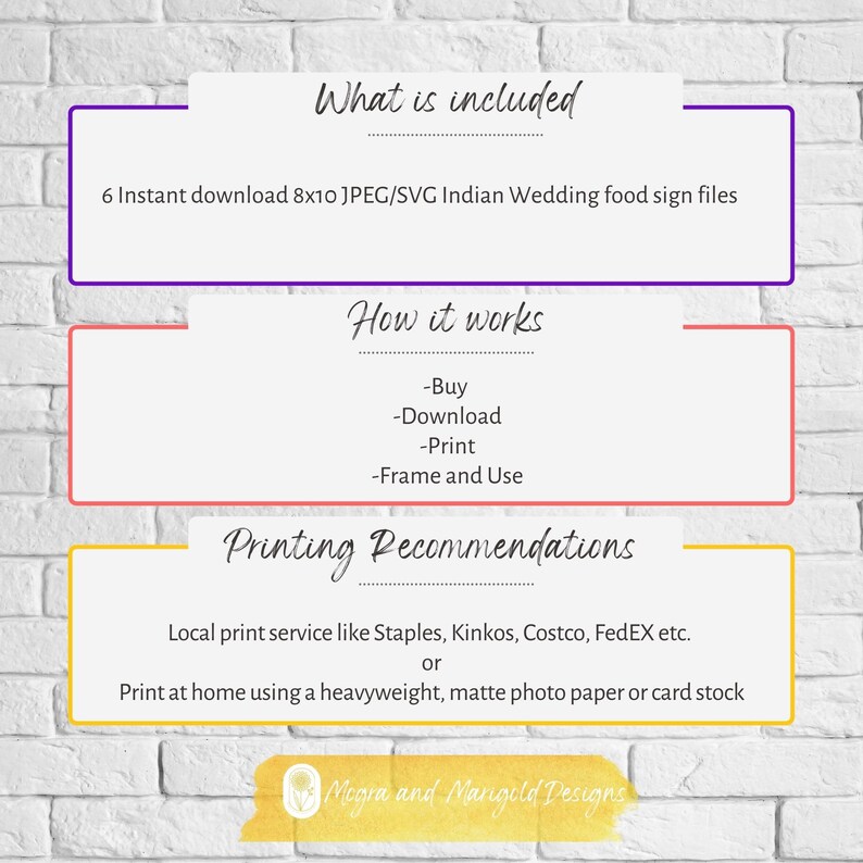 Indian Wedding Food Sign BUNDLE Wedding Food Signage Indian Street Food ...