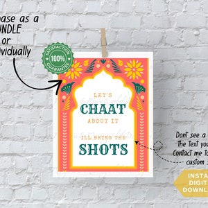 Indian Wedding Food Sign BUNDLE - Wedding Food Signage- Indian Street ...