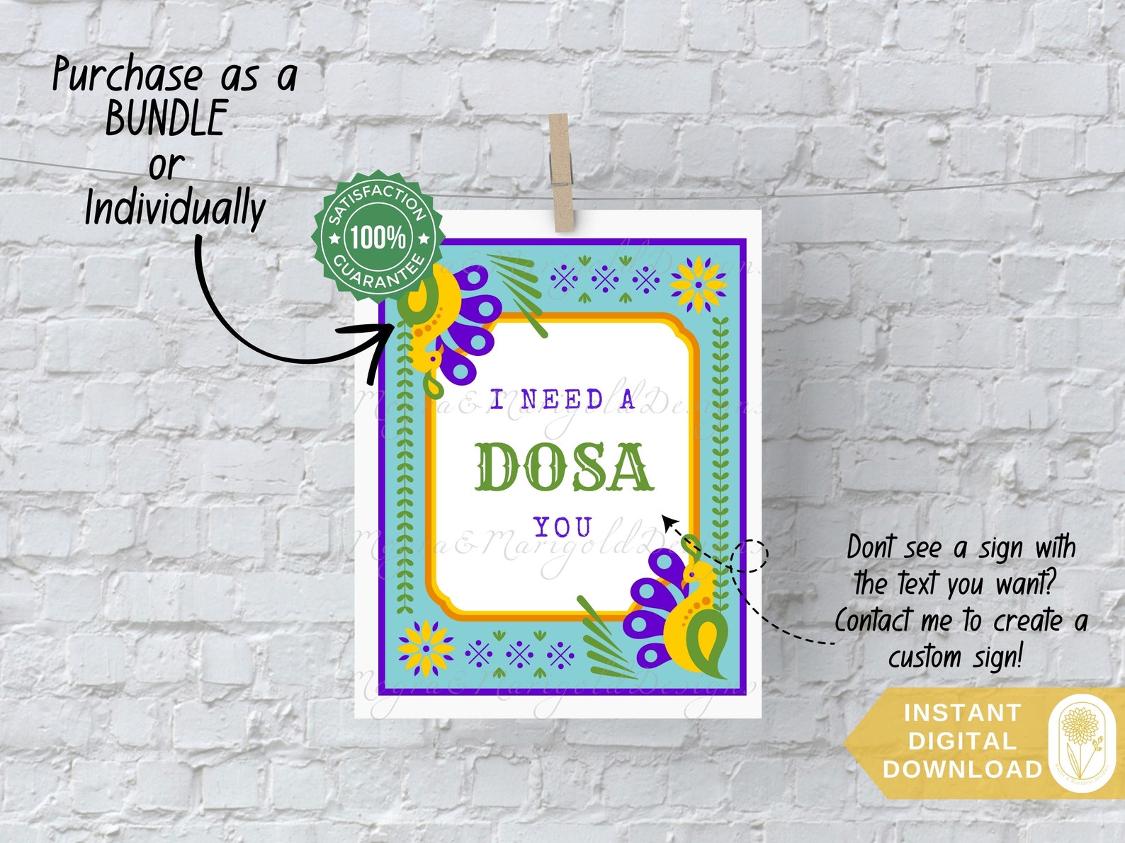 Indian Wedding Food Sign BUNDLE Wedding Food Signage Indian Street Food ...