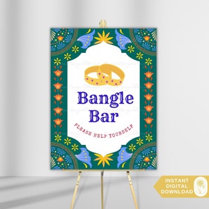 Green Bangle Bar Sign | Indian Wedding Sign | Mehndi Night Sign | Hindu ...