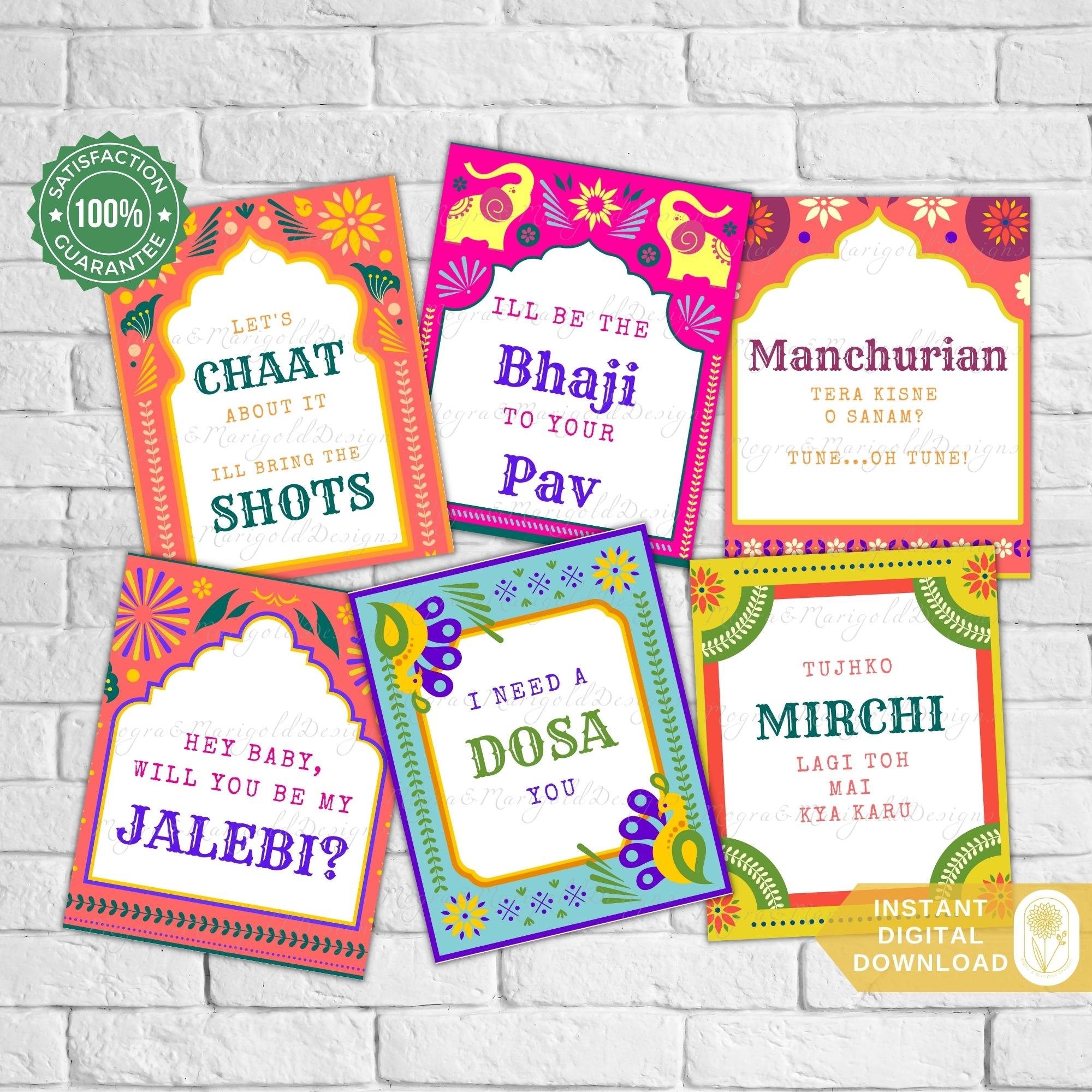 Indian Wedding Food Sign BUNDLE Wedding Food Signage Indian Street Food ...