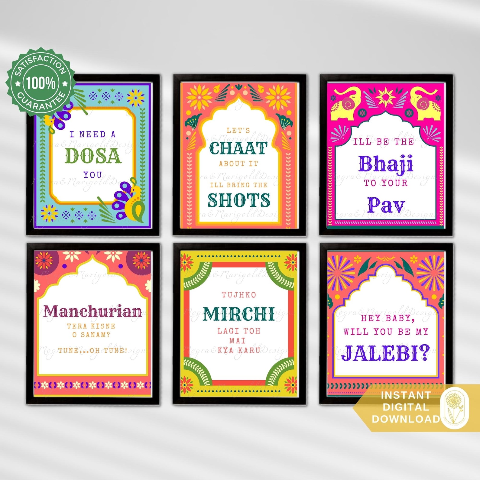 Indian Wedding Food Sign BUNDLE - Wedding Food Signage- Indian Street ...