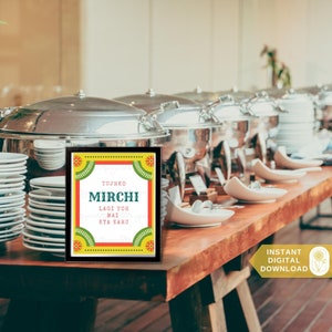 Indian Wedding Food Sign- Wedding Food Signage- Indian Street Food Sign ...