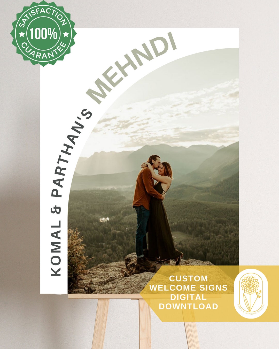 Custom Photo Mehndi Welcome Signs, Indian Wedding Signs, Welcome to Our ...