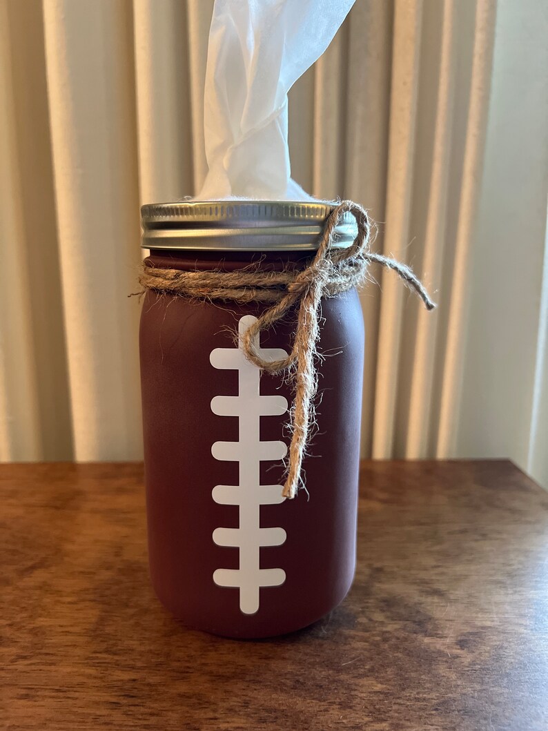 Football Tissue Holder Mason Jar - Etsy