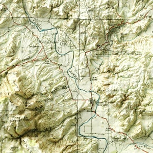 Sedona Arizona Map Vintage Topographic Shaded Relief Print, Wall Art ...