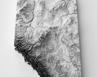 Map of the Province of Alberta Canada Showing Natural - Etsy