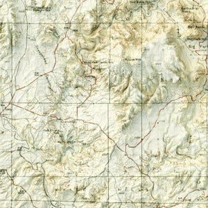 Sedona Arizona Map - Vintage Topographic Shaded Relief Print, Wall Art ...