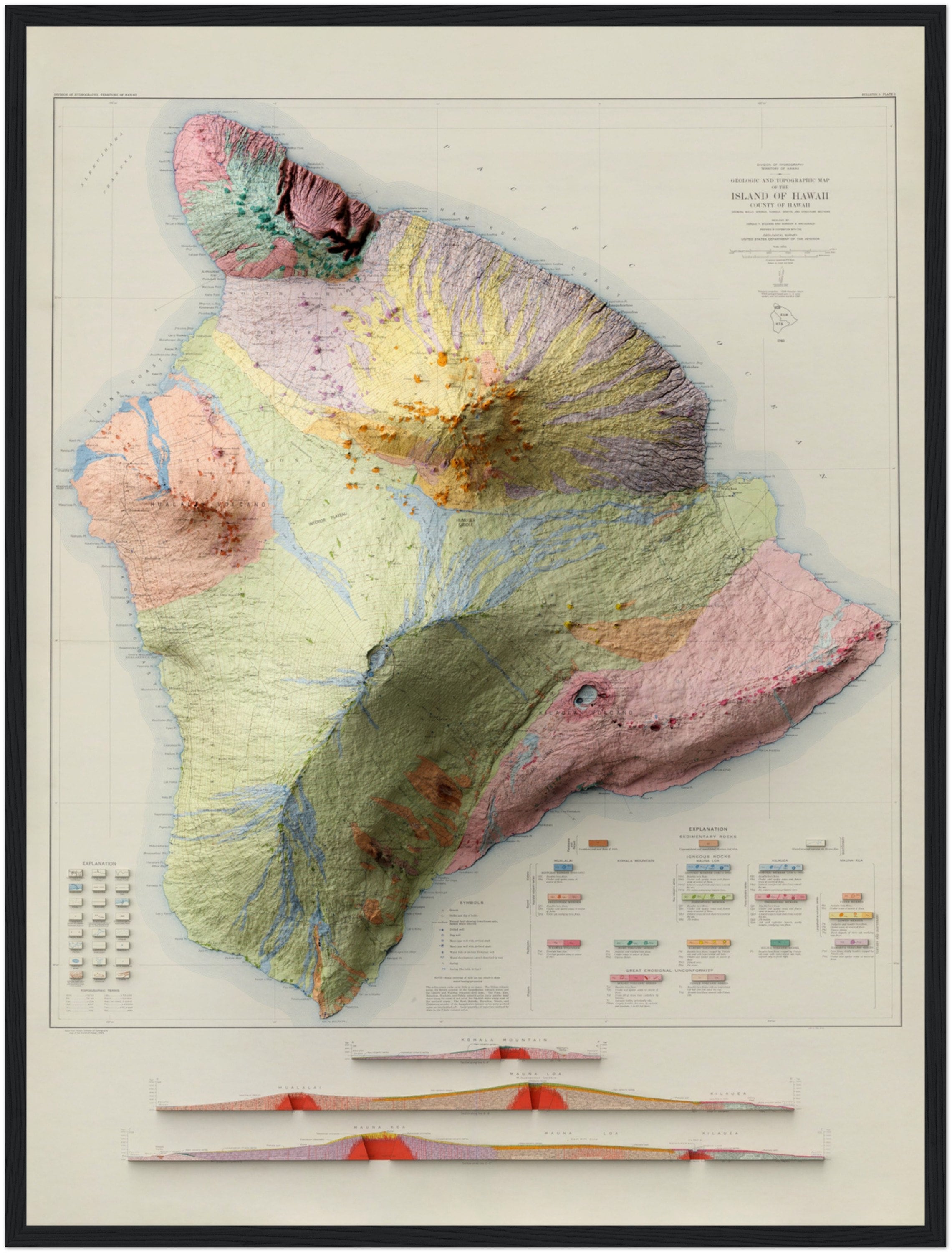 Topographic Map Big Island Hawaii