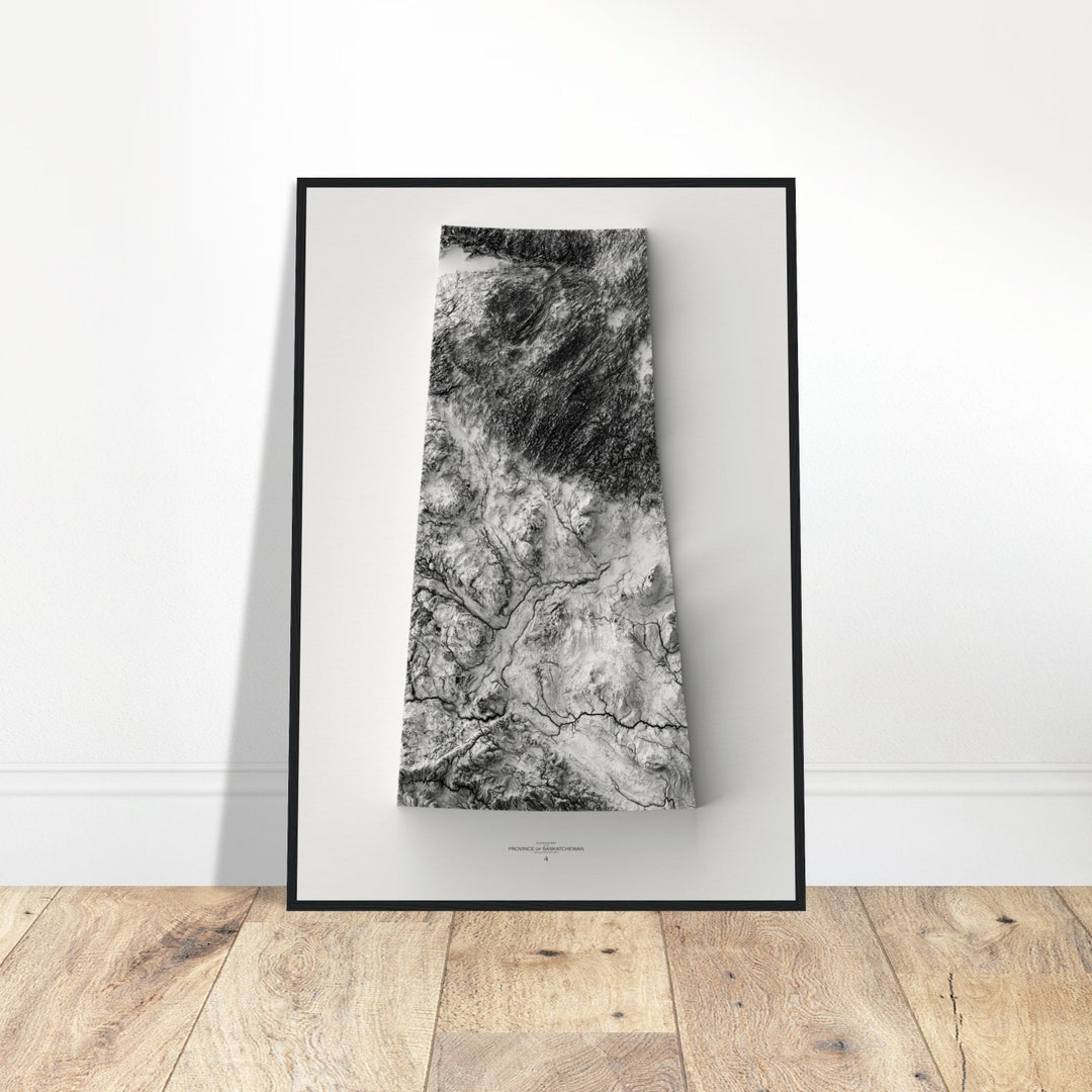 Province of Saskatchewan Elevation Map - Wall Topographic Print ...
