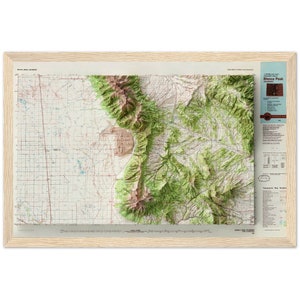 Great Sand Dunes National Park Map, Colorado Wall Art Print, Elevation ...