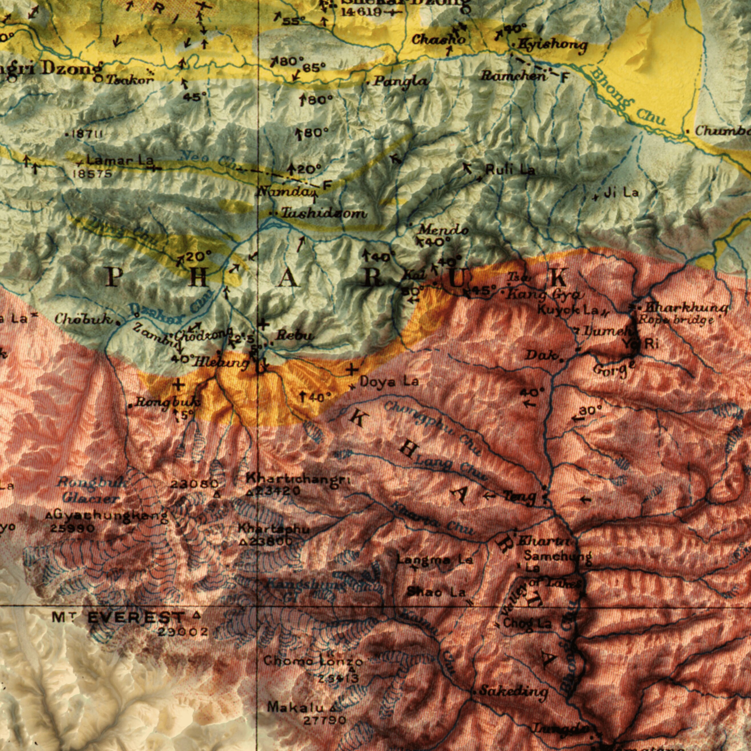 Vintage Geology Map of Mount Everest Region 3D Rendered 2D - Etsy Australia