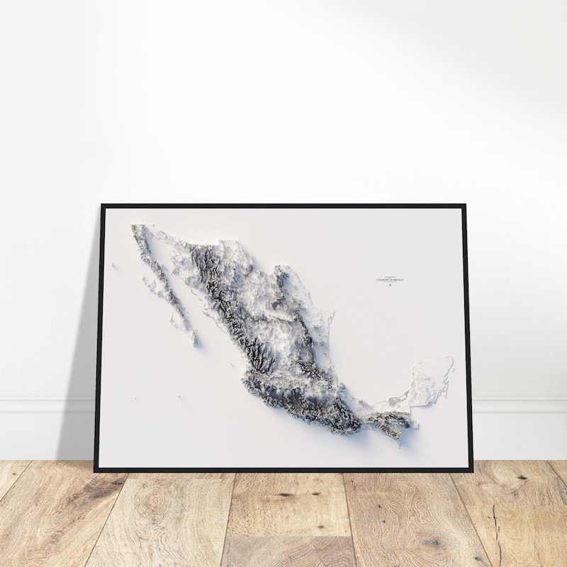 Topographic Map of Mexico - Etsy